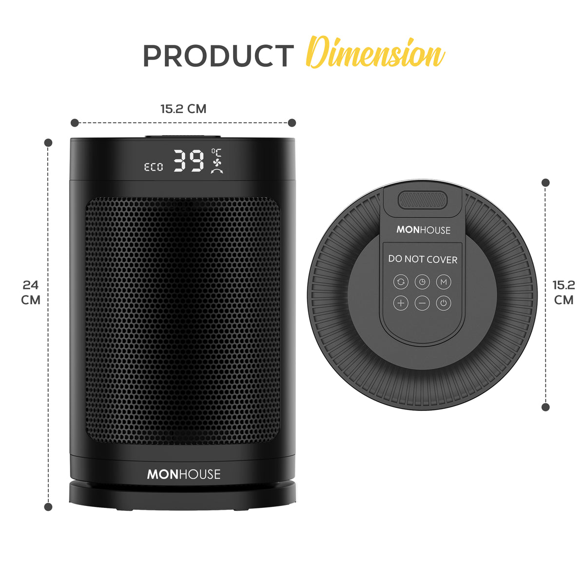 MONHOUSE Portable Electric Space Heater - Energy Efficient PTC Ceramic ...